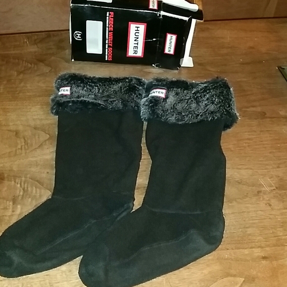 Hunter | Accessories | New Hunter Tall Fleece Welly Socks Medium Faux ...